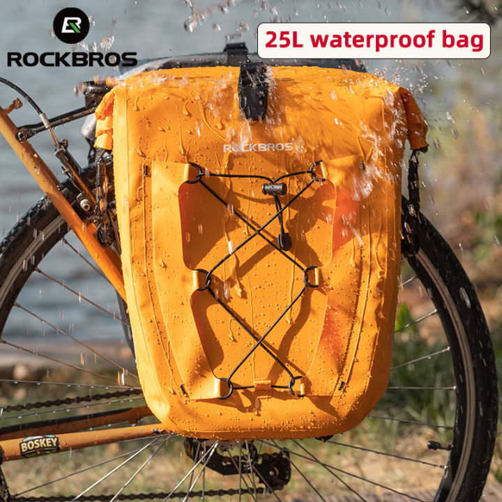 ROCKBROS Bicycle Bag 25L~32L Waterproof Rear Seat Bag Reflective Quick ...