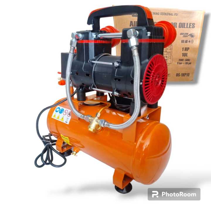 PROMO!! IWA Mesin Compressor Oilless Angin 1HP 9L Tanpa Oli Anti Bising ...