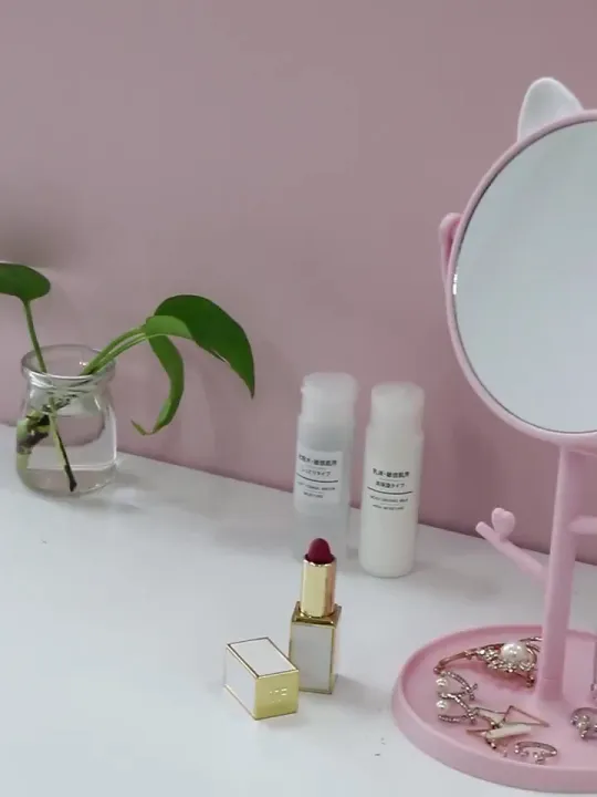 Desktop Princess Cat Ear Mirror Student Dormitory Mirror College ...