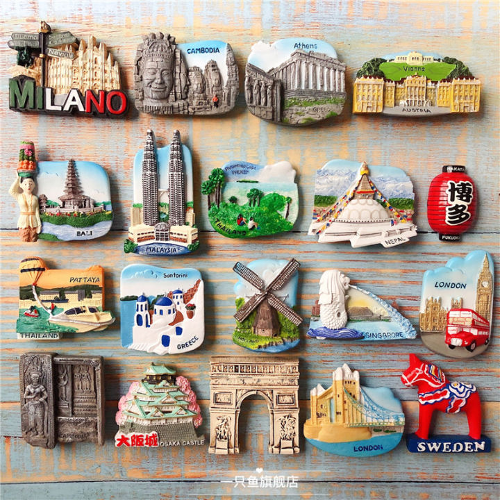 World Travel Commemorative Stylish Creative Fridge Magnet Europe France ...