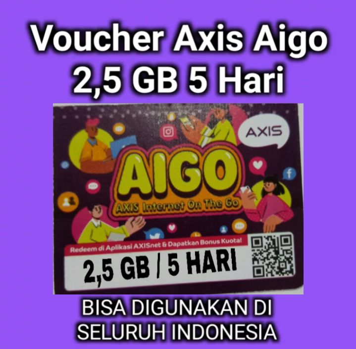 Voucher Axis Aigo 1.5 GB 5 Hari Nasional + 1 GB Lokal | Lazada Indonesia