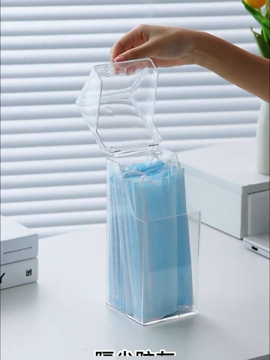 Mask Storage Mask Storage Organizer Box Case Transparent Dust Proof ...