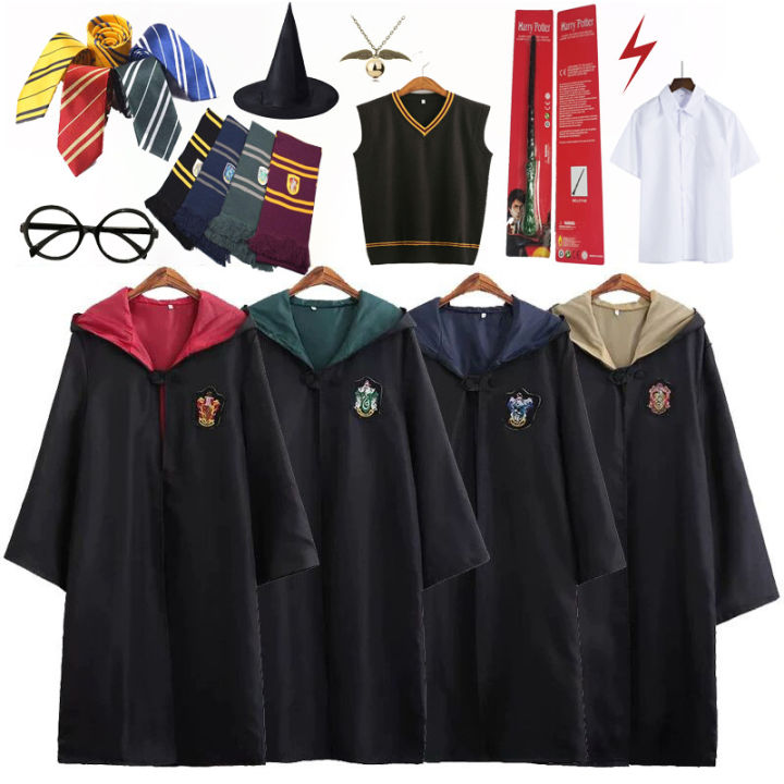 Harry Potter Magic Robes เครื่องแต่งกายฮาโลวีน Cape Magicโพลีเอสเตอร์ ...