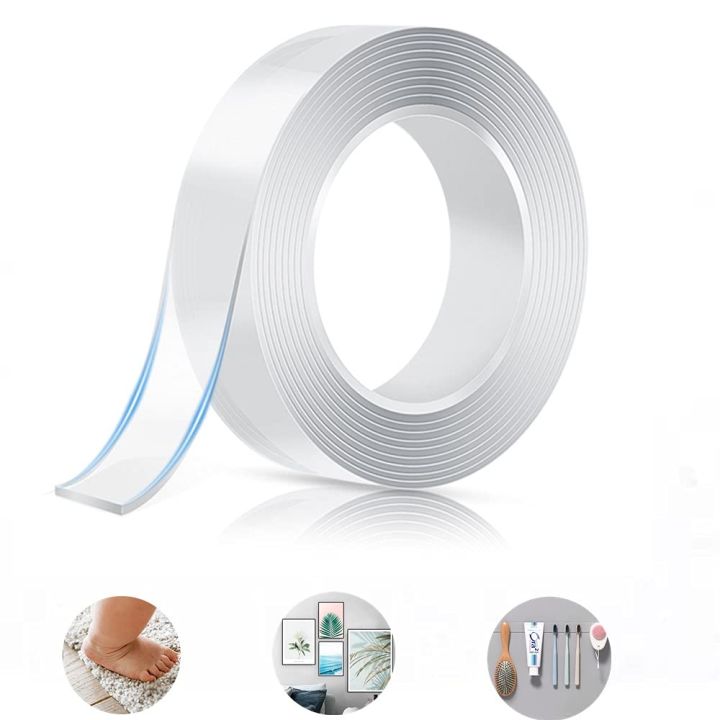 Nano Double Sided Tape 5M Heavy Duty Transparent Adhesive Strips Strong Sticky Multipurpose ...