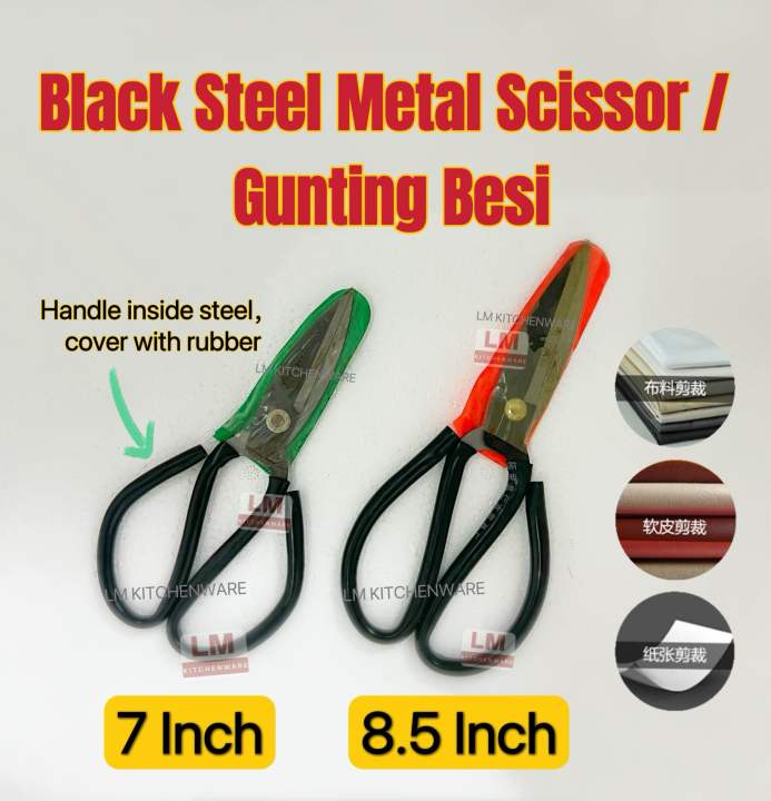 METAL SCISSOR / GUNTING BESI / BLACK STEEL SCISSORS TOOLS GUNTING BADAN ...
