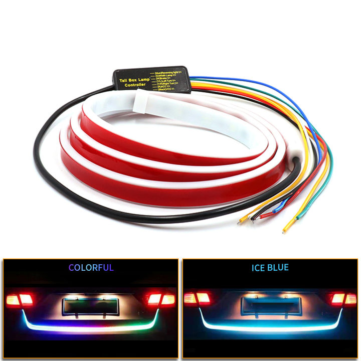 12V RGB Car Tail Light Strip Rear Trunk Tail Light Dynamic Streamer ...