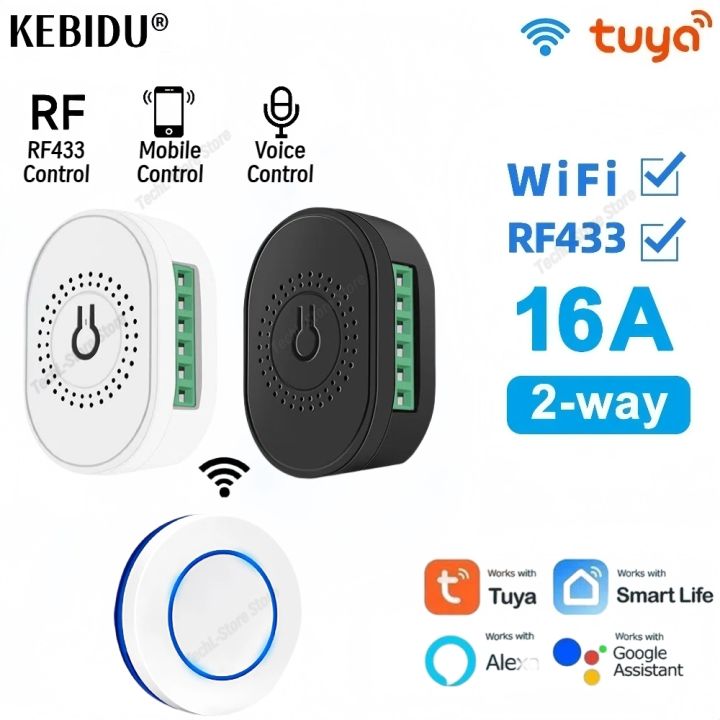 Tuya WiFi Smart Remote Control Switch 16A 110V 220V Relay RF 433Mhz ...