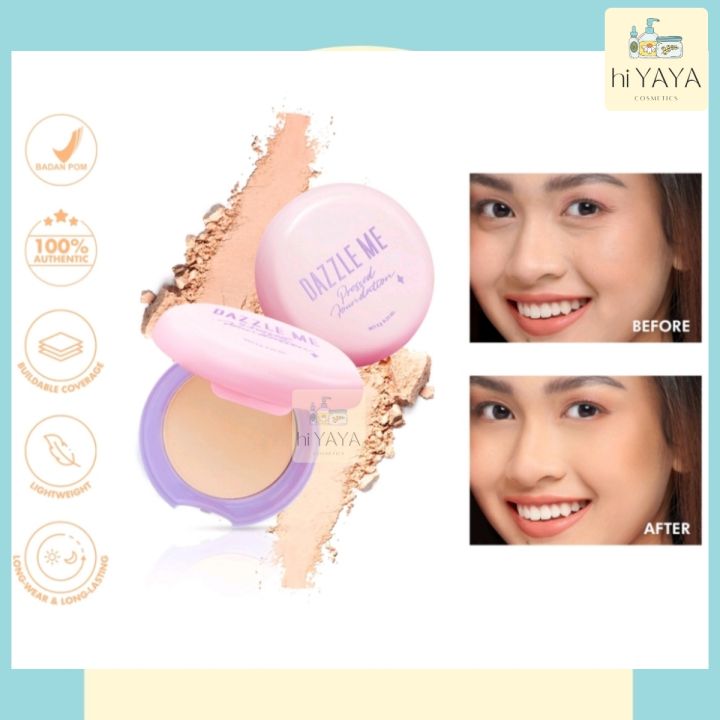 DAZZLE ME Muse Pressed Foundation | Long Lasting Matte Compact | Bedak ...