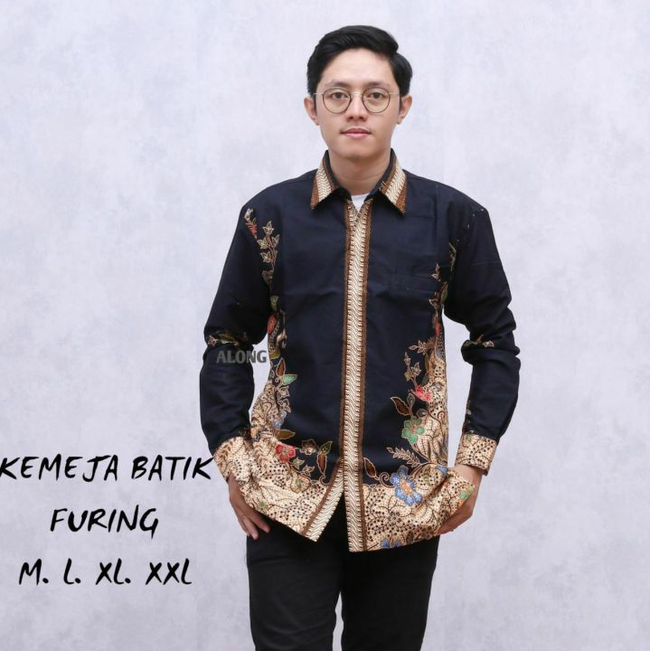 [ Batik Lapis Furing ] Kemeja Batik Lengan Panjang Pria Batik Lapis ...