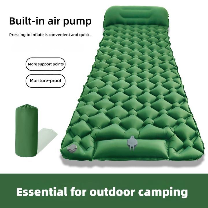 Inflatable Camping Mattress With Pillow Outdoor Sleeping Pad ...