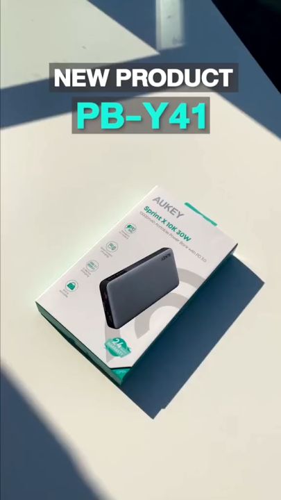 AUKEY PB-Y41 พาวเวอร์แบงค์ชาร์จเร็ว Sprint X 10K 30W 10000mAh Portable Power Bank with PD3.0 ...