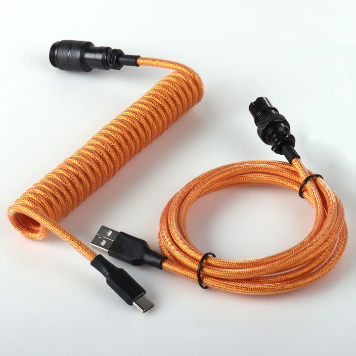 LANO Coiled Cable Type C Keyboard 1.5Meter Mechanical Keyboard Data ...