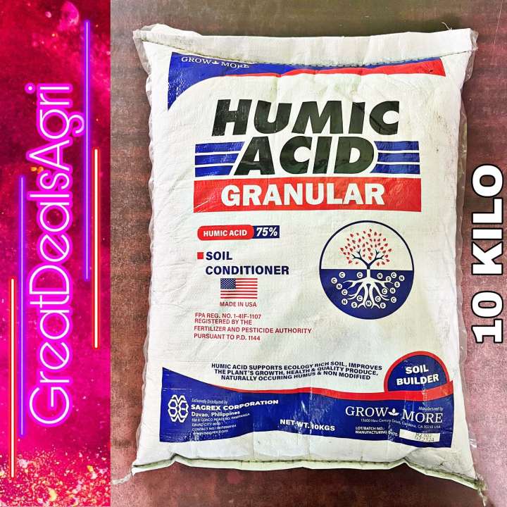 HUMIC ACID (10 KILO BAG) GRANULAR GROW MORE USA (75% HUMIC ACID; 14% ...