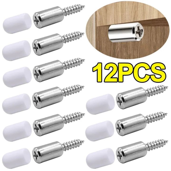 12Pcs Self-tapping Screw Layer Plate Holder Wardrobe Storage Rack ...