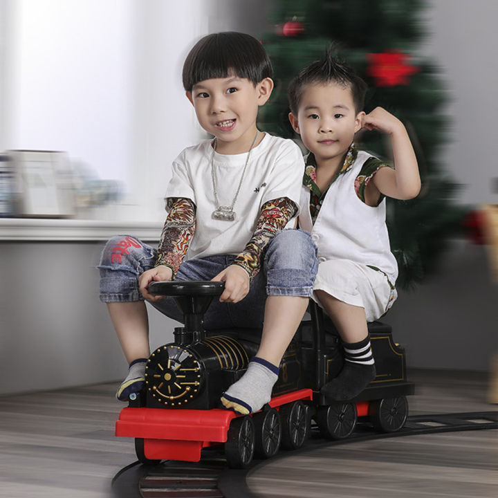 Ride on Electric Train Toy Rails Electric In Ride On Four-Wheeler Train ...