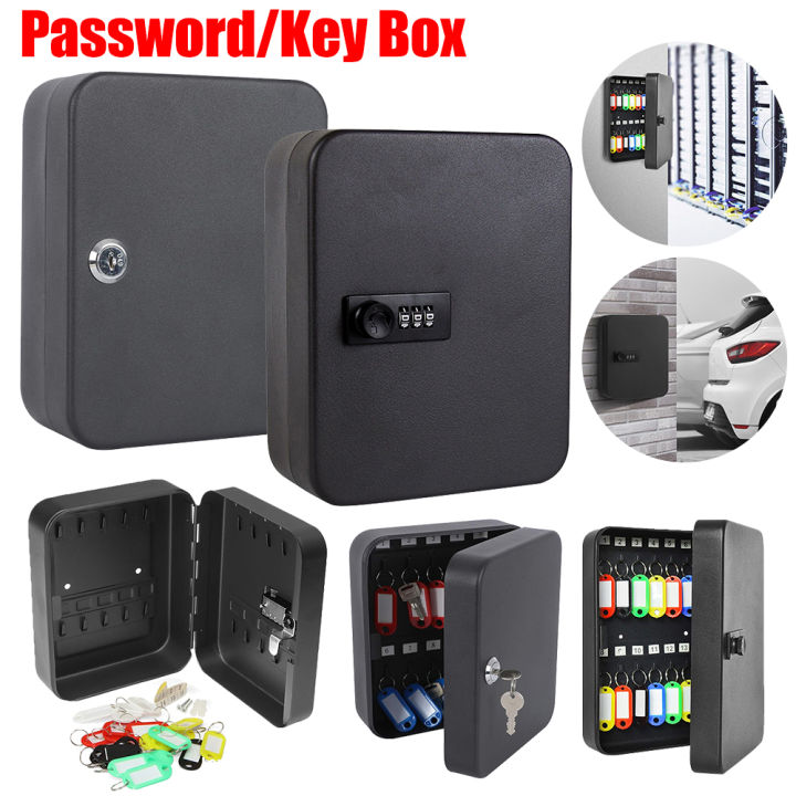 Combination Key Cabinet 20 Key Hooks Key Box Wall Mounted with Key/Code ...