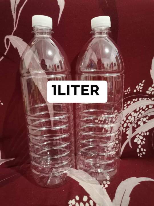 PET PLASTIC BOTTLES with CAPS 1 LITER 12PCS | Lazada PH