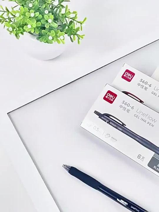Deli Mịn s60 Nhấn Bút Gel 0.5 Bút Câu Hỏi Chải Bút Đen Khô Nhanh Học ...