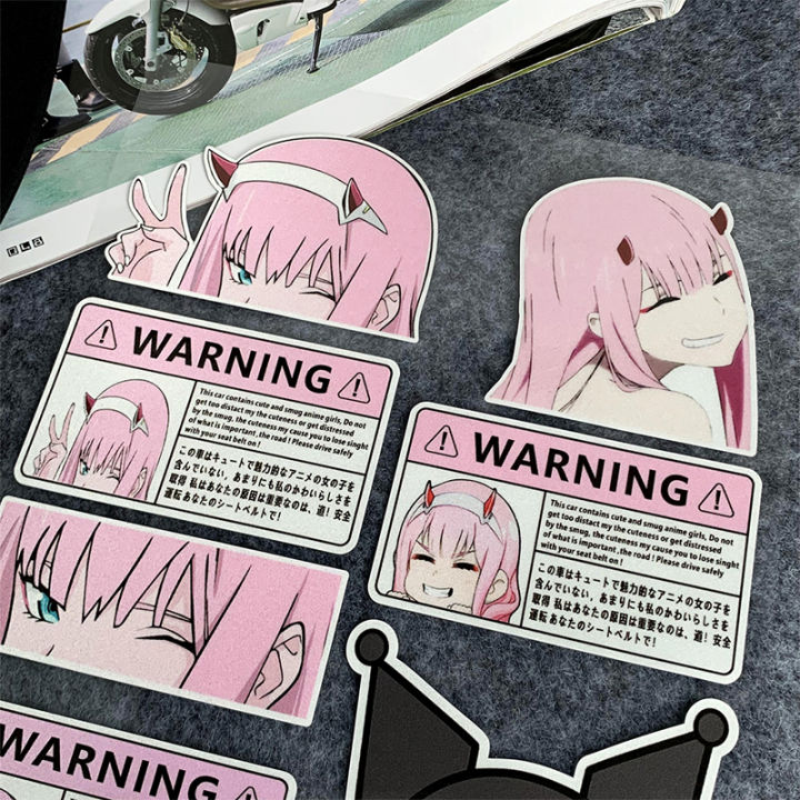 Two-dimensional Eyes JDM Cartoon Reflective Sticker Car Motorcycle Fuel ...