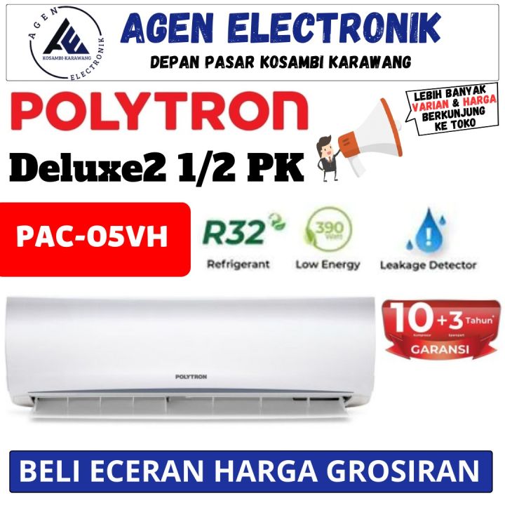 AC SPLIT STANDAR POLYTRON DELUXE 2 R32 1/2 PK PAC-05VH | Lazada Indonesia
