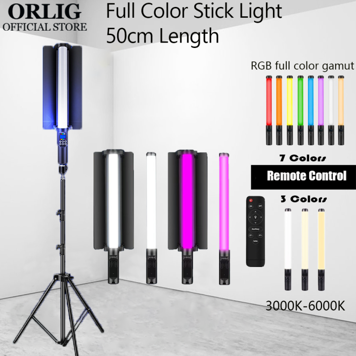 50CM Handheld LED Video Light Stick With Baffle Portable Dimmable Bi ...