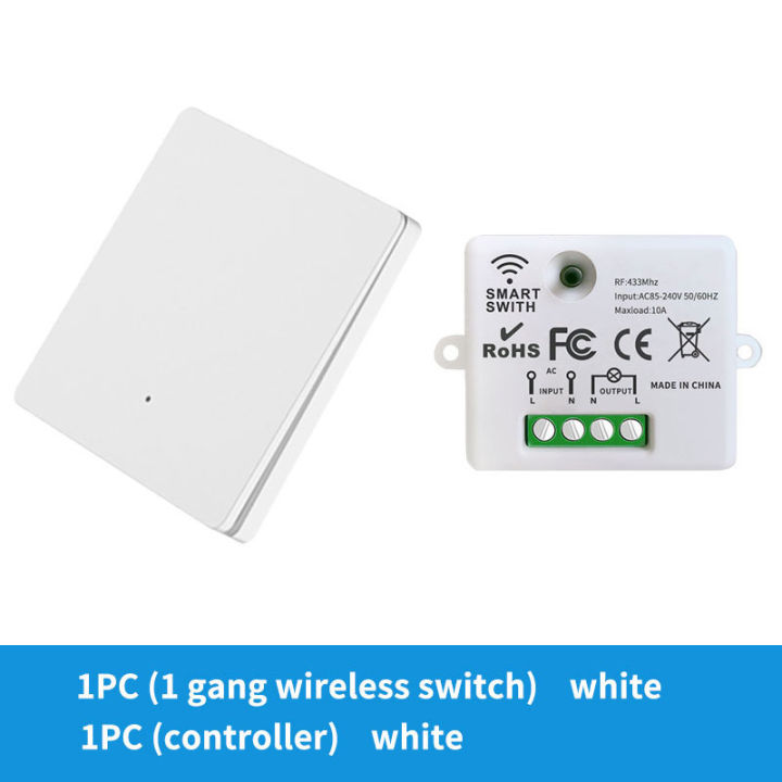 RF433Mhz Wireless Remote Control Wall Panel Transmitter Mini Relay ...