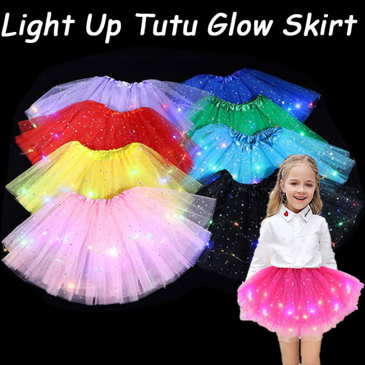 Cosplay Sequins Mesh Pleated Tulle Princess Skirt with LED Skirt Party ...