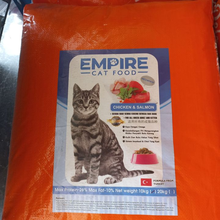 Empire Cat Food Chicken Salmon Flavour 10Kg sesuai untuk semua kucing ...