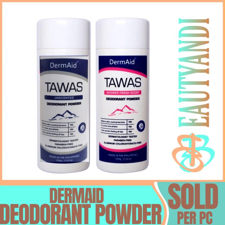 DermAid - Deodorant Powder 100g | Tawas (Scented | Unscented) powder | Lazada PH