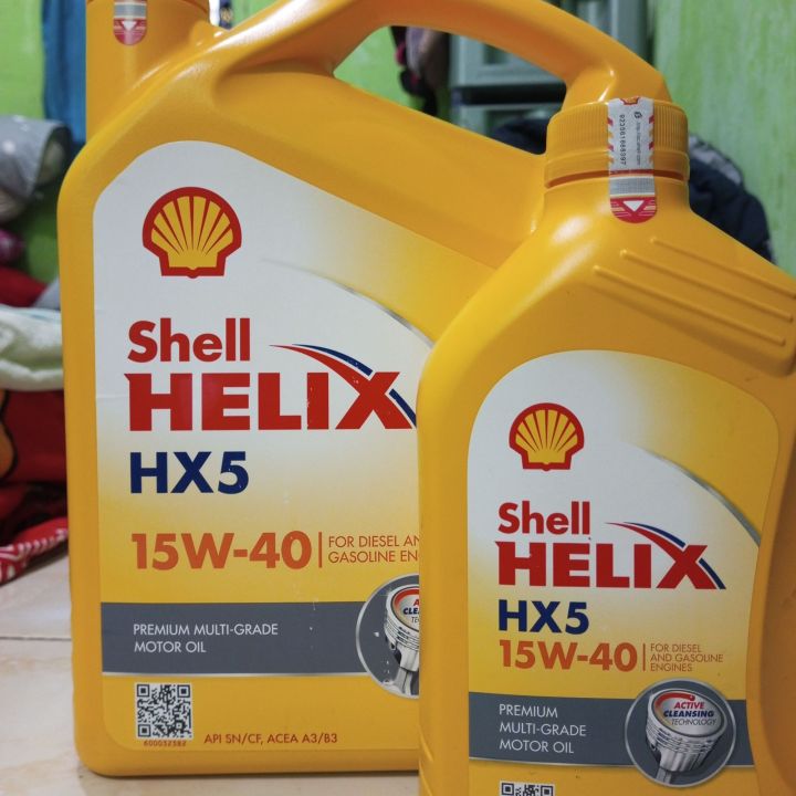 Oli Shell HELIX HX5 15W-40 Isi 4 Liter Original/Shell Helix Oli Mesin ...