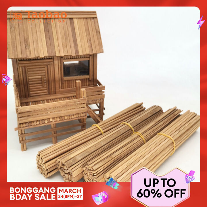 DIY Handmade Model Ingredients Charcoal Square Flat round Bamboo Stick ...