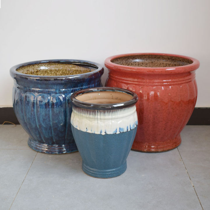 Floor-Standing Extra Large Ceramic Flower Pot for Planting Trees ...