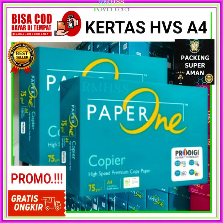 Kertas Hvs A4 1 Rim PapeOne/Copy Paper 75gsm Isi 500 Lembar | Lazada Indonesia