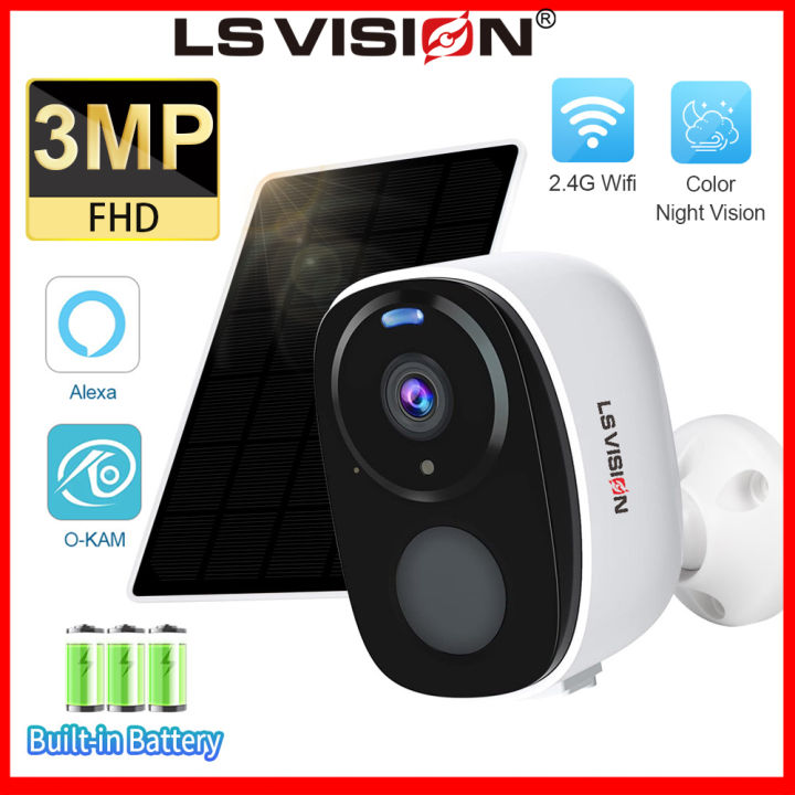 LS VISION 4MP Wifi Battery Camera Support Alexa 110° Wide Angle IP66 ...