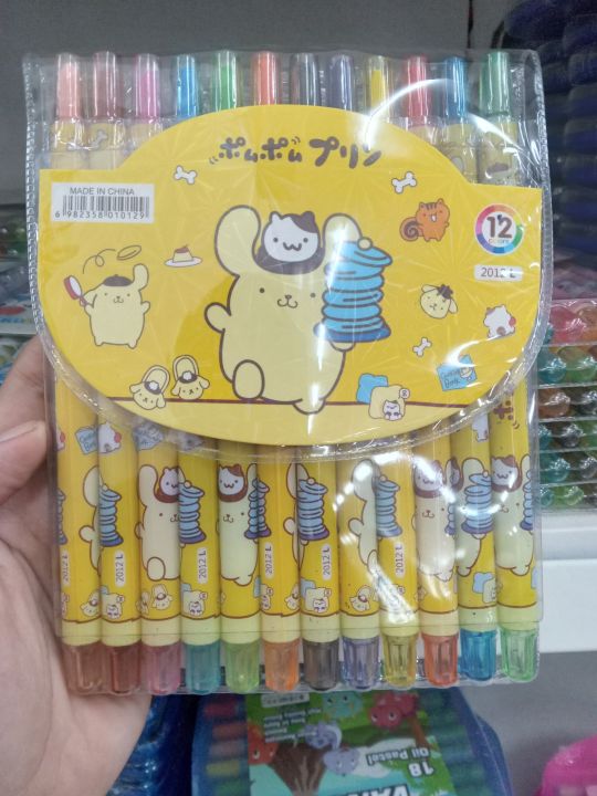 Crayon putar / Krayon putar dua warna atas bawah isi 12pcs | Lazada ...