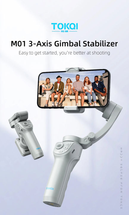 Handheld Gimbal Stabilizer Selfie Tripod with Fill Light for Smartphone ...