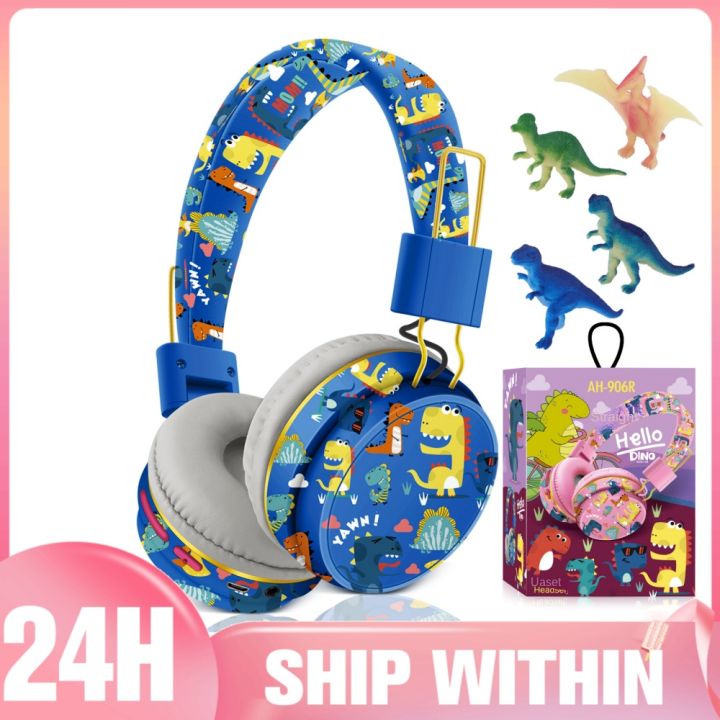 Child Headphones Cartoon Dinosaur Headset Bluetooth Wireless Headphones ...