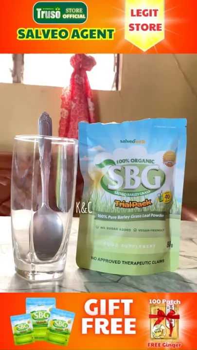 Try 1 PACK SBG + SALVEO BARLEY GRASS SBG PACK 80grams (Pure & Organic ...