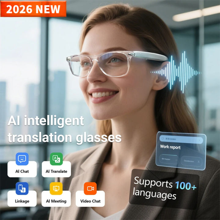 2026 Smart Glasses AI translation 100+ Languages Make Receive Calls ...