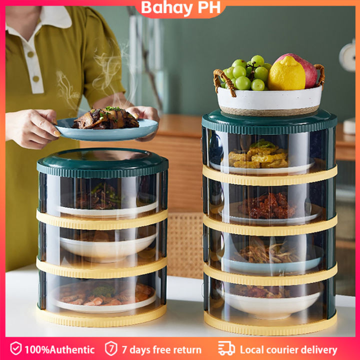Multi-functional 5 Layer Stackable Food Cover Transparent Heat ...
