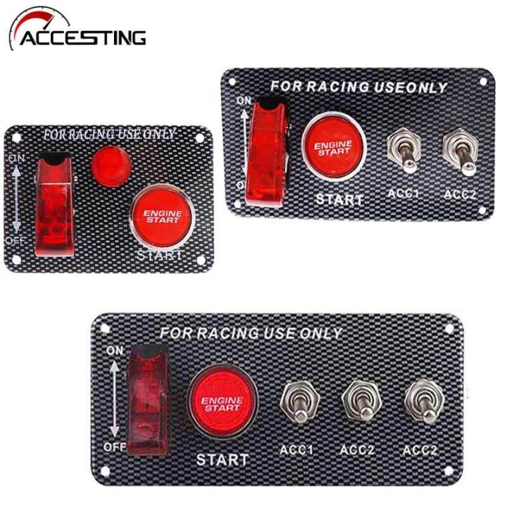 12V Ignition Button switch panel for racing car toggle switch start ...