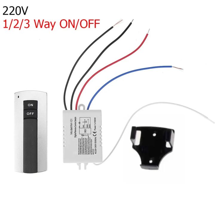 1/2/3 Way ON/OFF 220V Wireless Remote Control Switch for Lamp Light ...