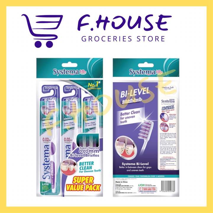 SYSTEMA Super Value Pack Bi-Level Bristle Toothbrush (3's) | Lazada