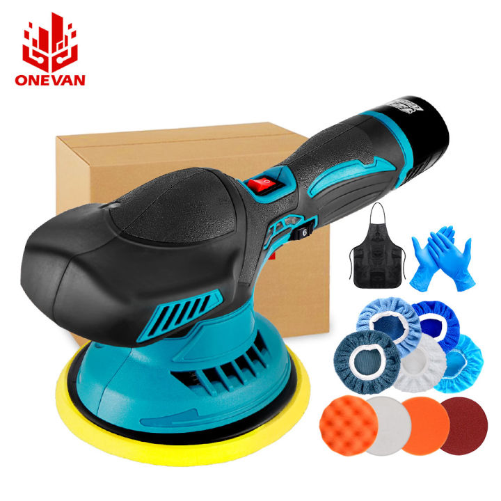 150MM 12V Cordless Car Polisher 6-Gears 6000RPM Car Polishing Machine ...