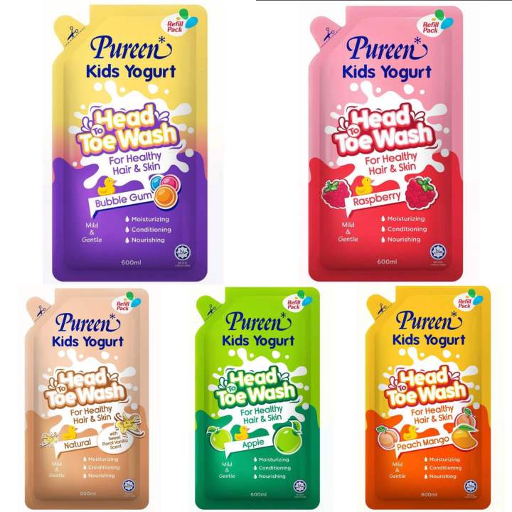 Pureen Kids Yogurt Head to Toe Wash Refill (600ml) | Lazada