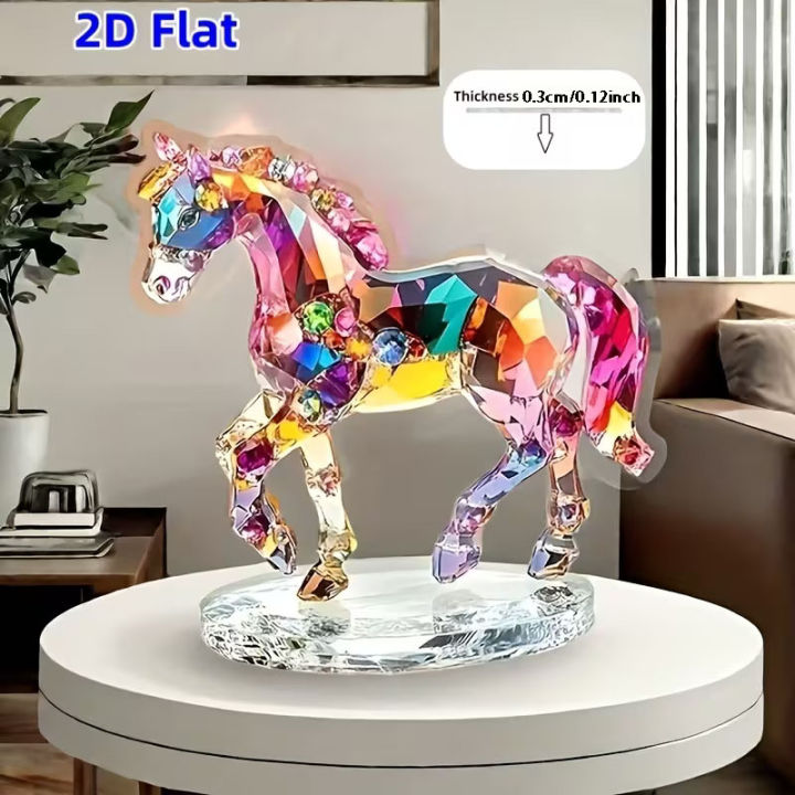 1 Bohemian style acrylic horse pattern statue - desktop art decoration ...