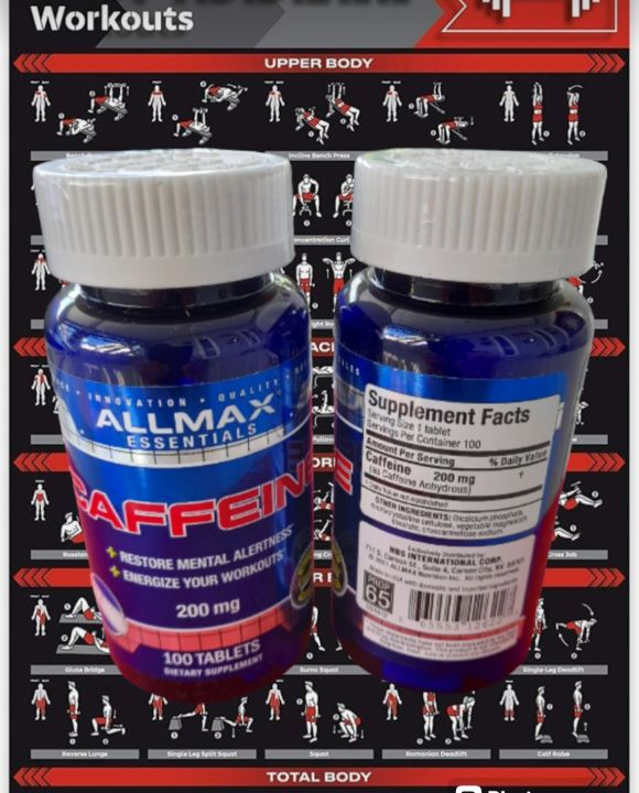 ALLMAX Caffeine 200mg, 100 tablets. Expiry 8/26. | Lazada PH