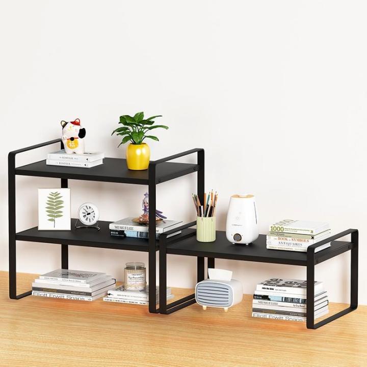 Desktop Multi-layer Storage Rack Iron Art Office Desk Simple Layered ...
