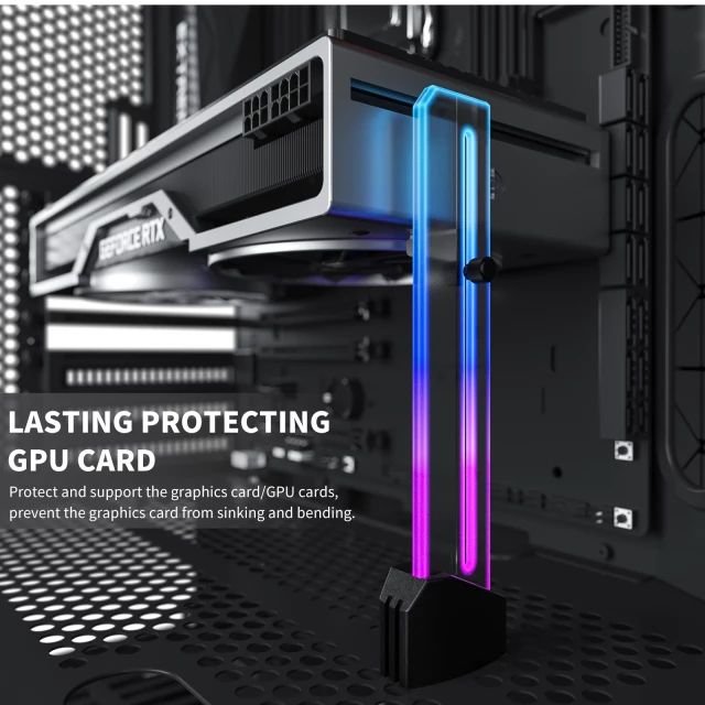 upHere Aluminum/ACRYLIC GPU BRACKET ANTI-SLIP rubber pad vertical ...