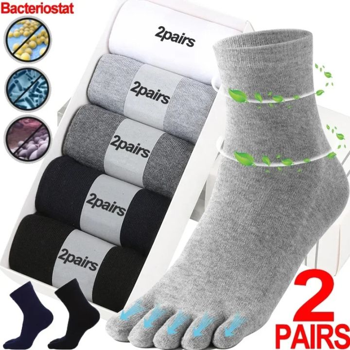 2Pairs New Toe Socks Men Women Solid color Warm Five Finger Sock ...